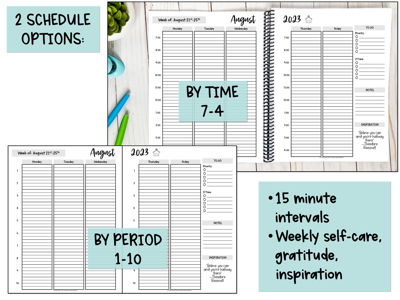 School Social Worker Planner or School Counselor Planner Dated - Etsy