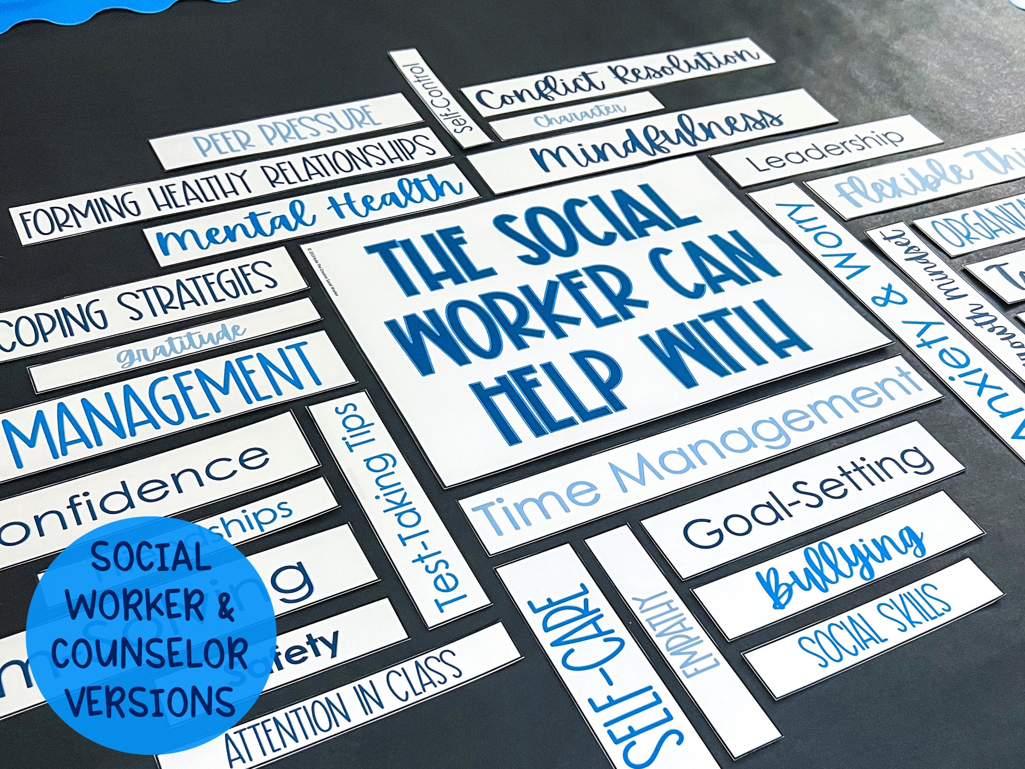 Counseling Bulletin Board Collage Roles of a Social Worker or Roles of ...