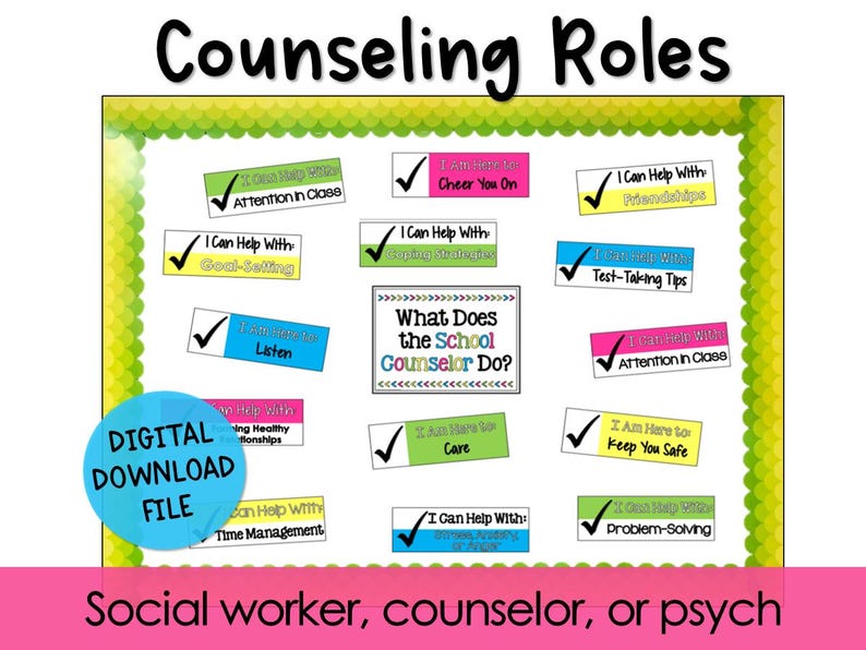 Counseling Bulletin Board Roles of a Social Worker or Roles of a ...