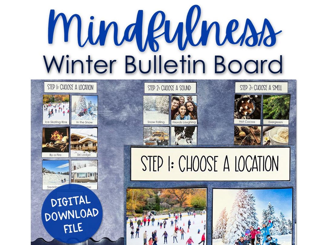 Mindfulness Winter Bulletin Board or Winter Counseling Bulletin Board ...