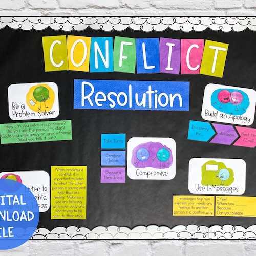 Conflict Resolution Bulletin Board School Social Work or - Etsy