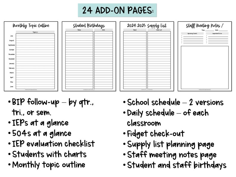 School Social Worker Planner or School Counselor Planner Dated - Etsy