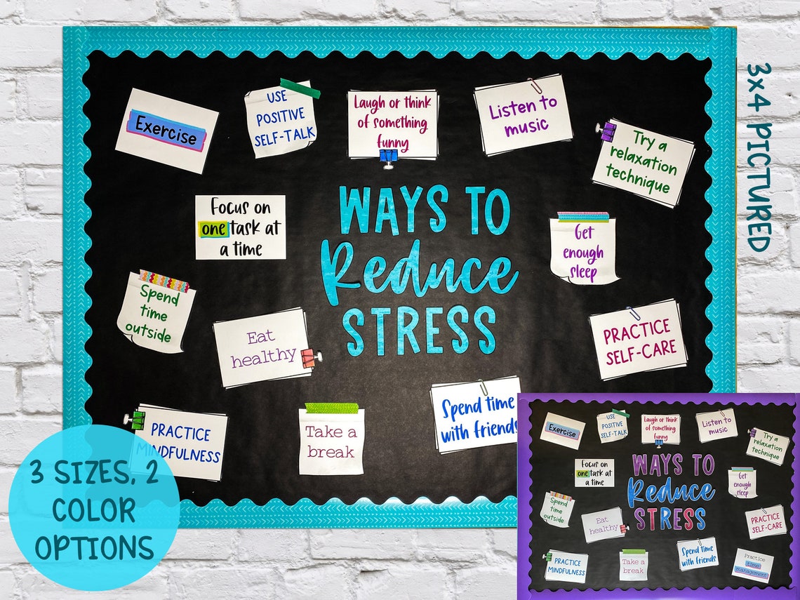 Stress Bulletin Board School Social Work Or School Counseling Etsy