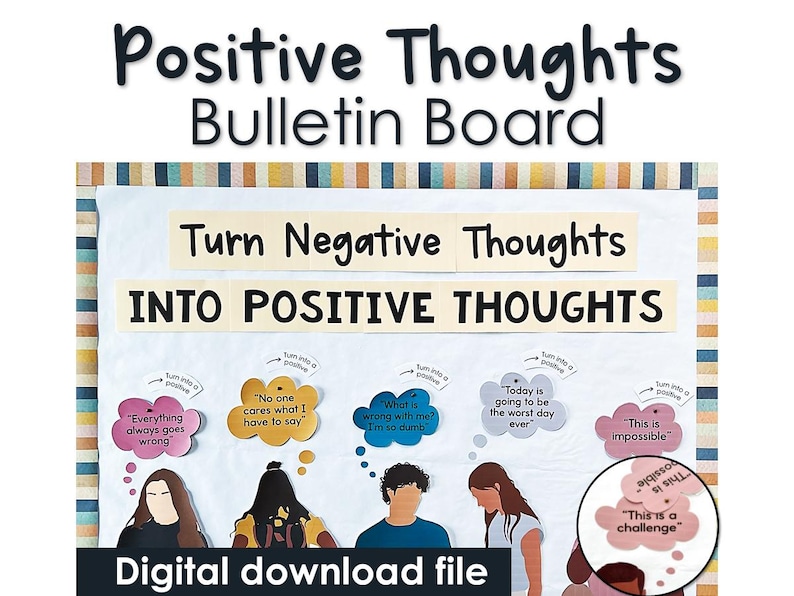 Counseling Bulletin Board for Negative Thoughts and Positive Thoughts ...