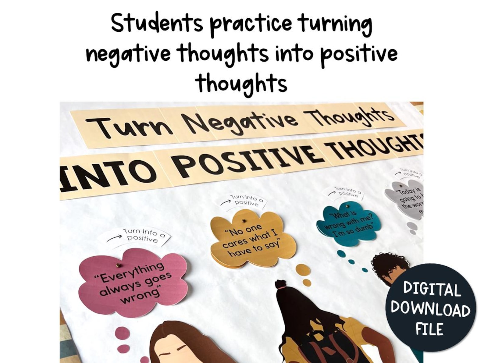 Counseling Bulletin Board for Negative Thoughts and Positive Thoughts ...