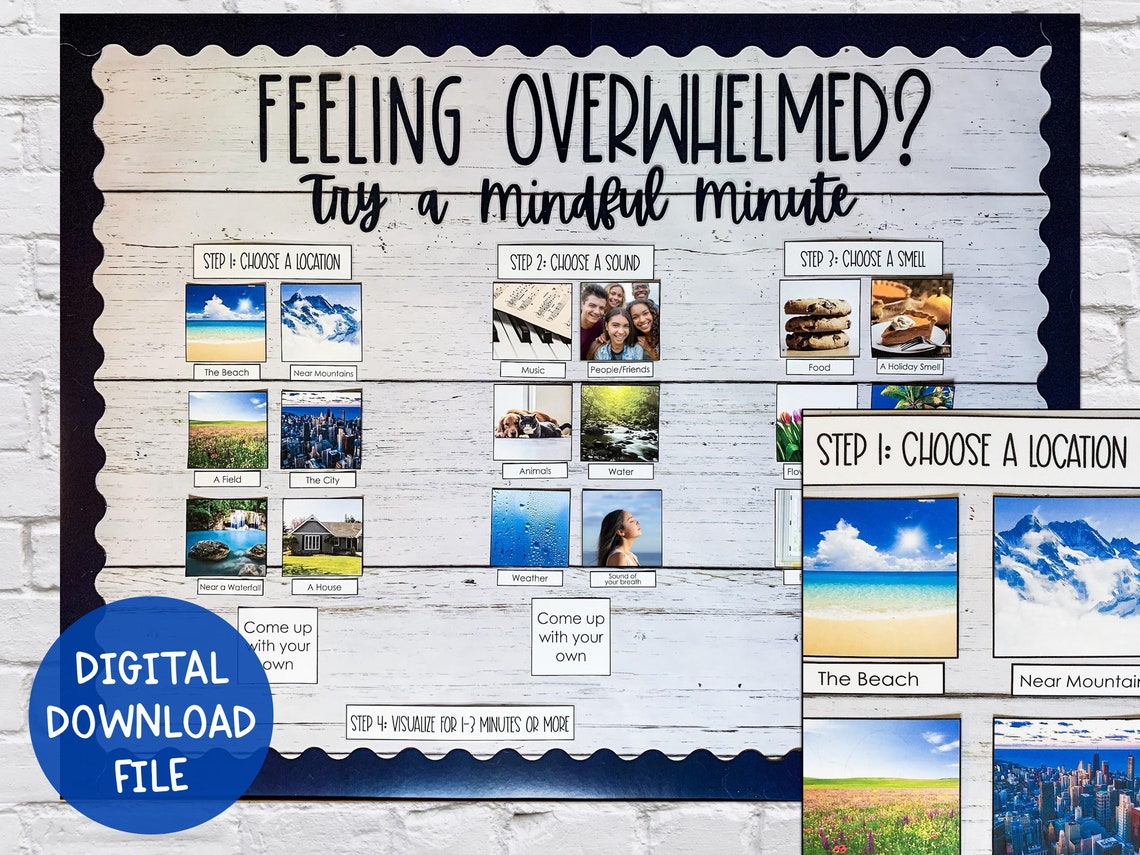 Mindfulness Bulletin Board School Social Work or School Counseling ...