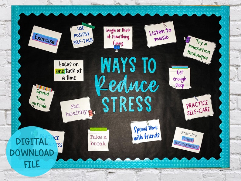 Stress Bulletin Board School Social Work or School Counseling Office ...
