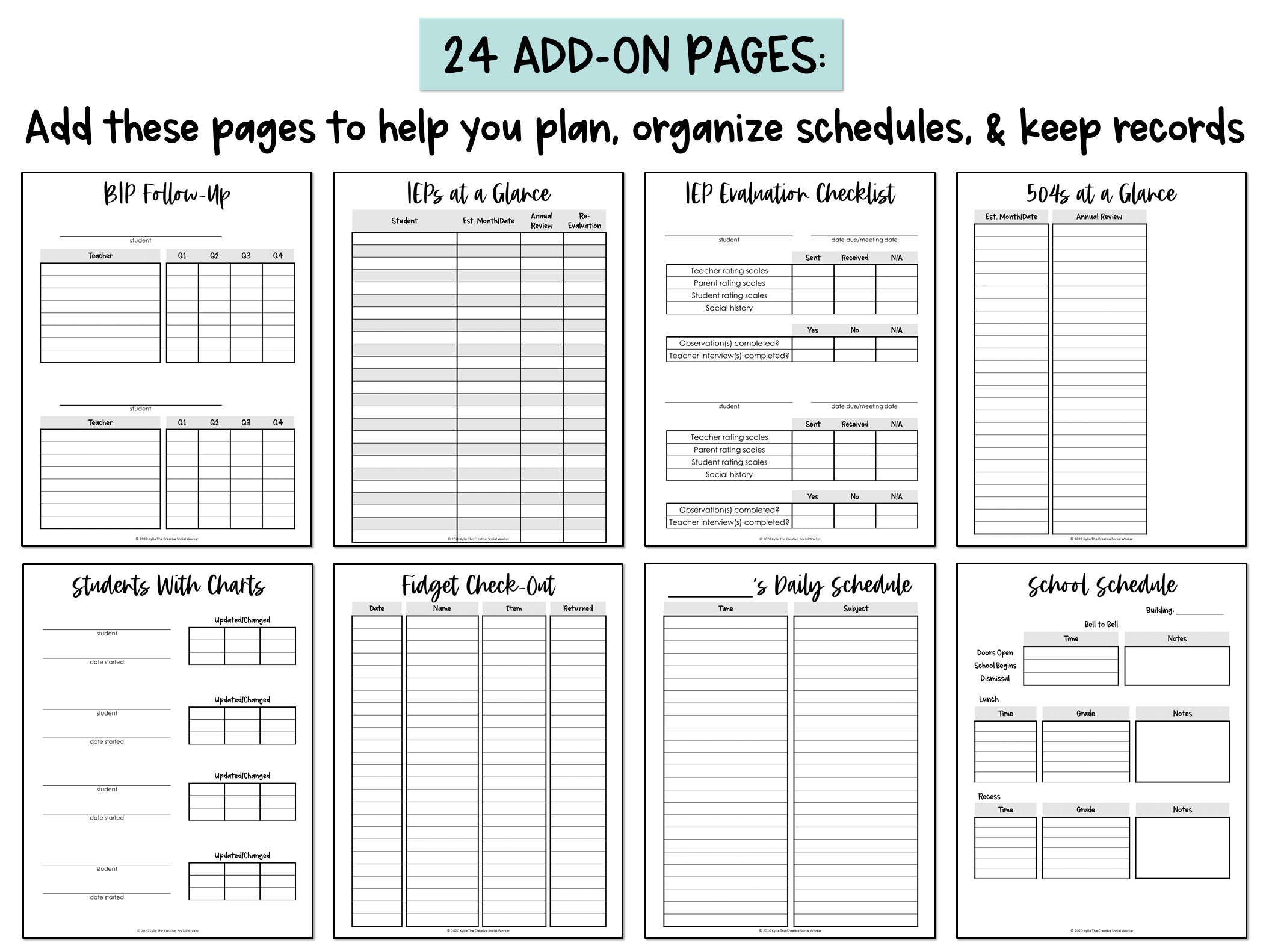 School Social Worker Planner or School Counselor Planner Dated - Etsy