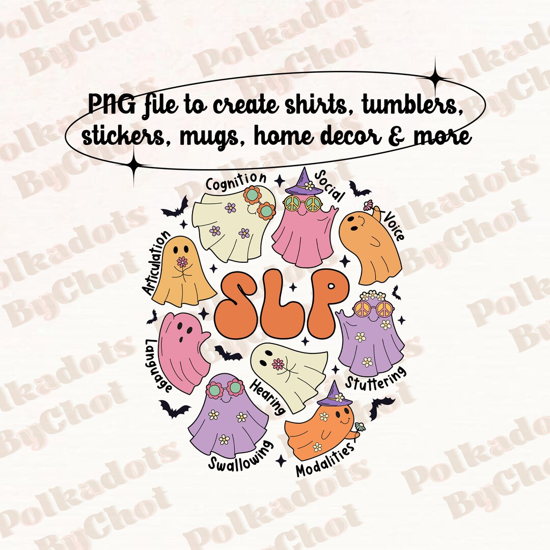 Speech Therapy Png, SLP Ghost Png, Speech Therapy Halloween Png, Slp ...