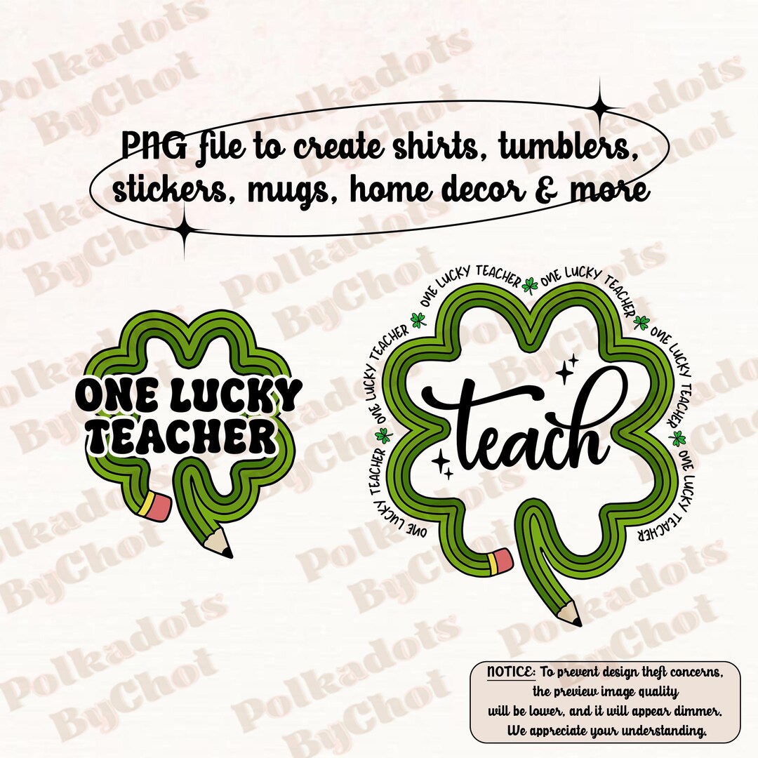 Teacher St Patrick's Day Png, Personalized Teacher Png, One Lucky ...