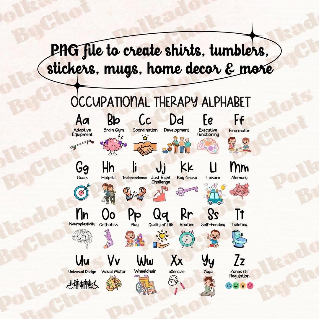 Occupational Therapy Alphabet PNG, ABC of Occupational Therapist Png ...