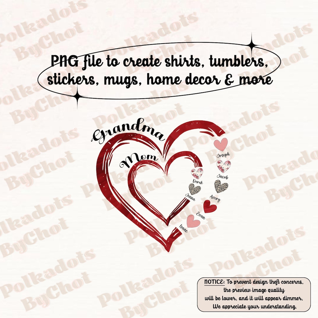 Personalized Grandma Heart Png, Grandma Png, First Mom Now Grandma Png ...