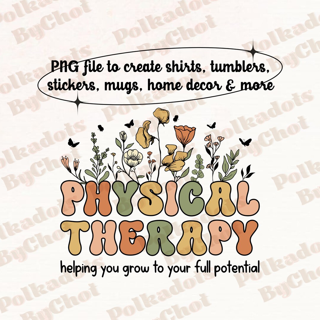 PT PTA Wildflowers PNG, Physical Therapy Png, Physical Therapy ...
