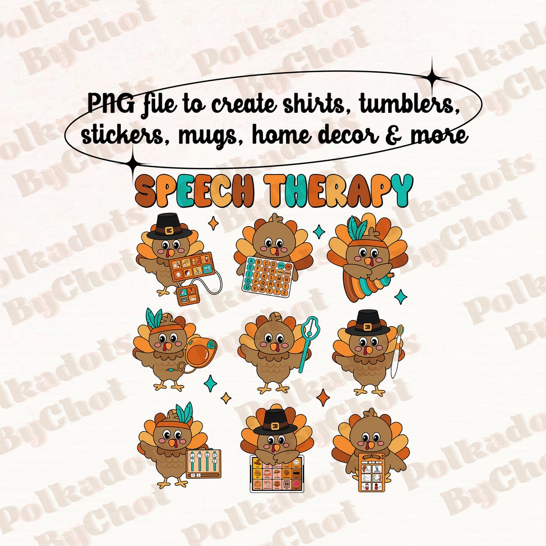 Thankful SLP Turkey, Speech Therapy Png, Thanksgiving Speech Therapist ...