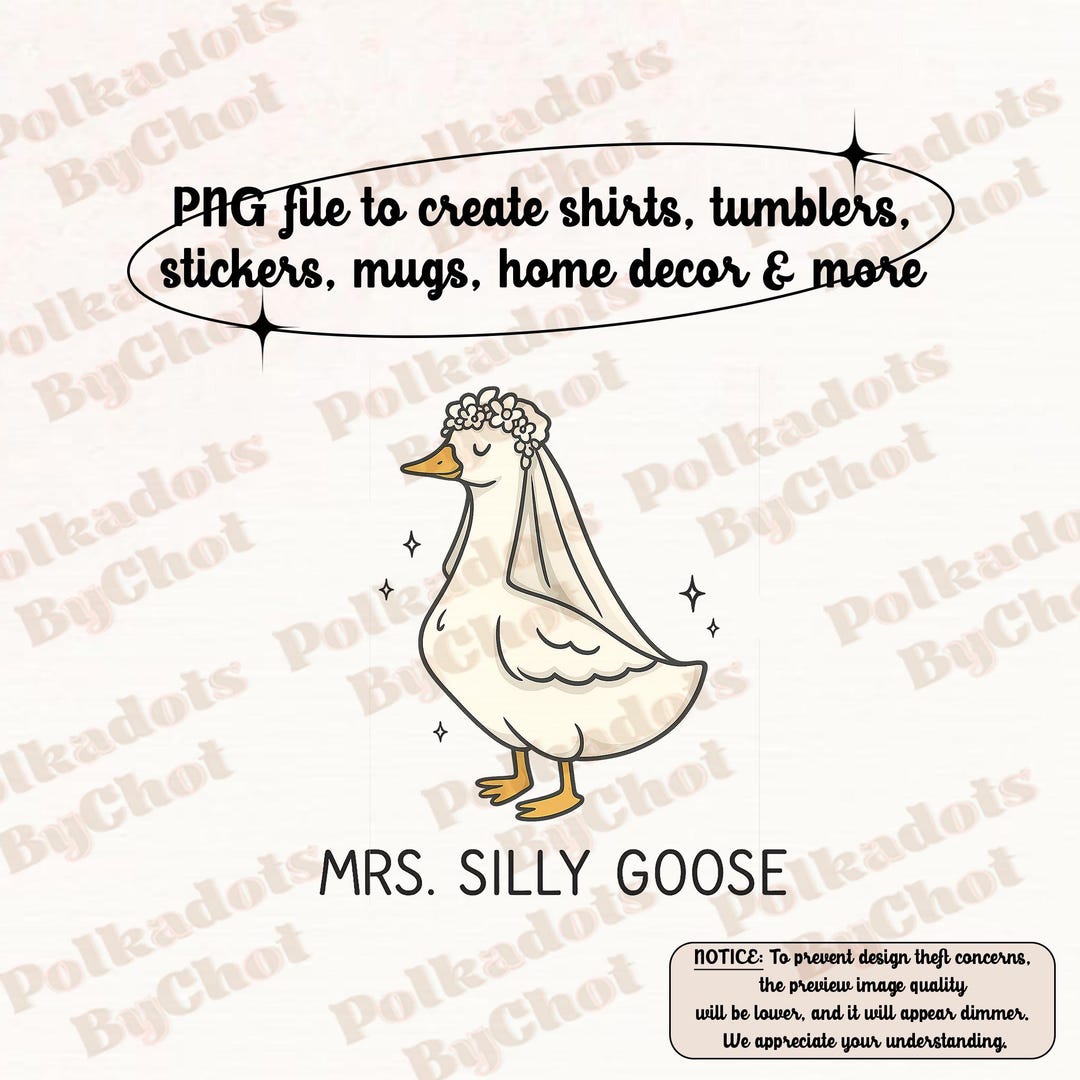 Mrs. Silly Goose Bride Png, Married Couple Png, Bride to Be Funny Goose ...
