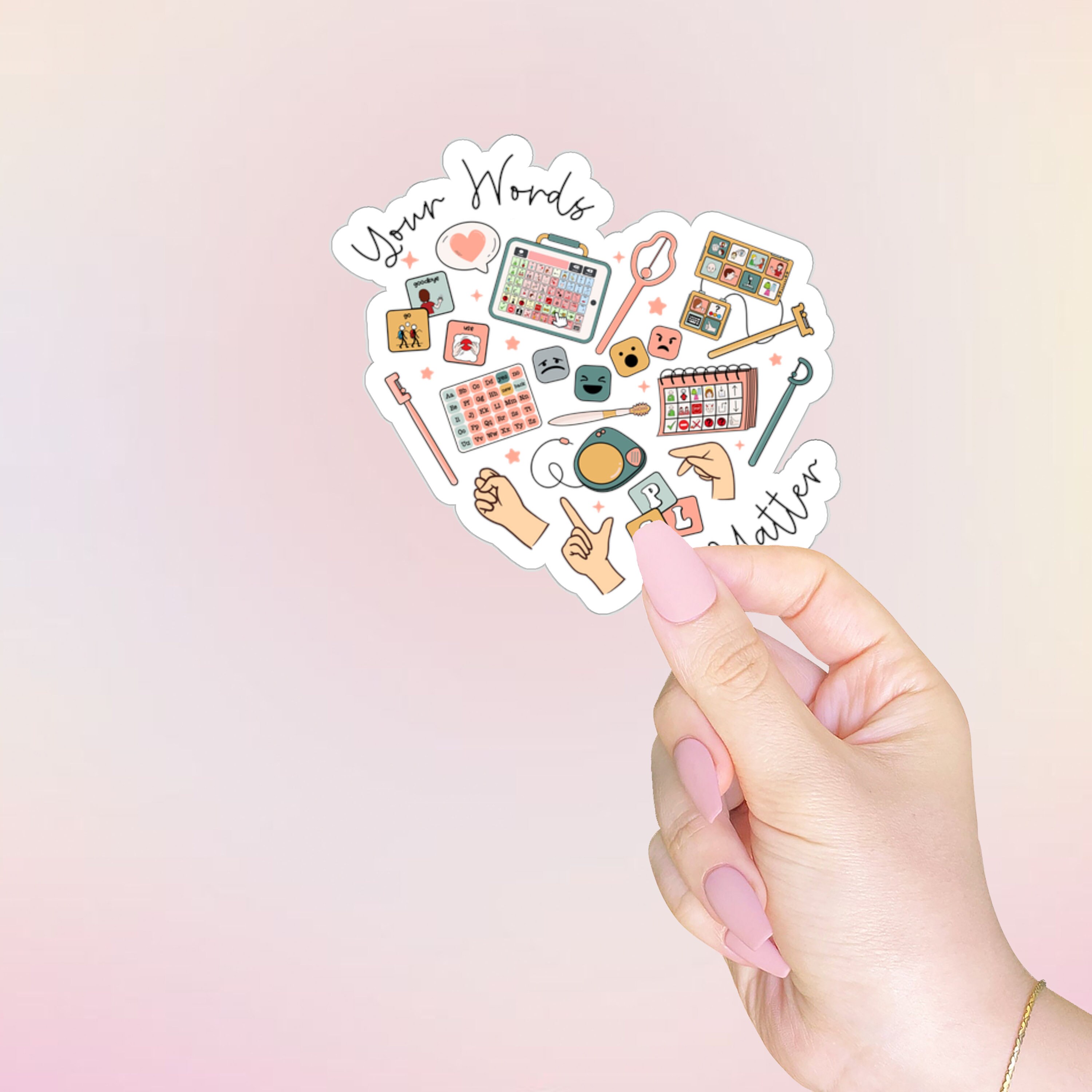 Your Words Matter Sticker, Speech Pathology, AAC SPED Teacher Inclusion ...