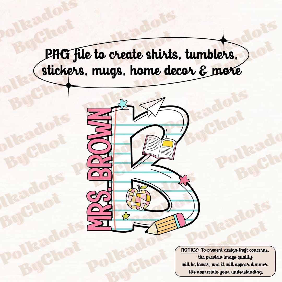 Personalized Teacher Png, Back to School Png, Custom Teacher Name ...