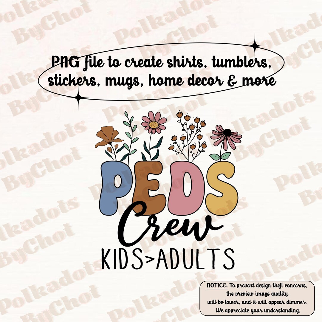 Peds Crew Pediatric Nurse Gift, Peds Nurse Digitals, Peds Rn Digitals ...