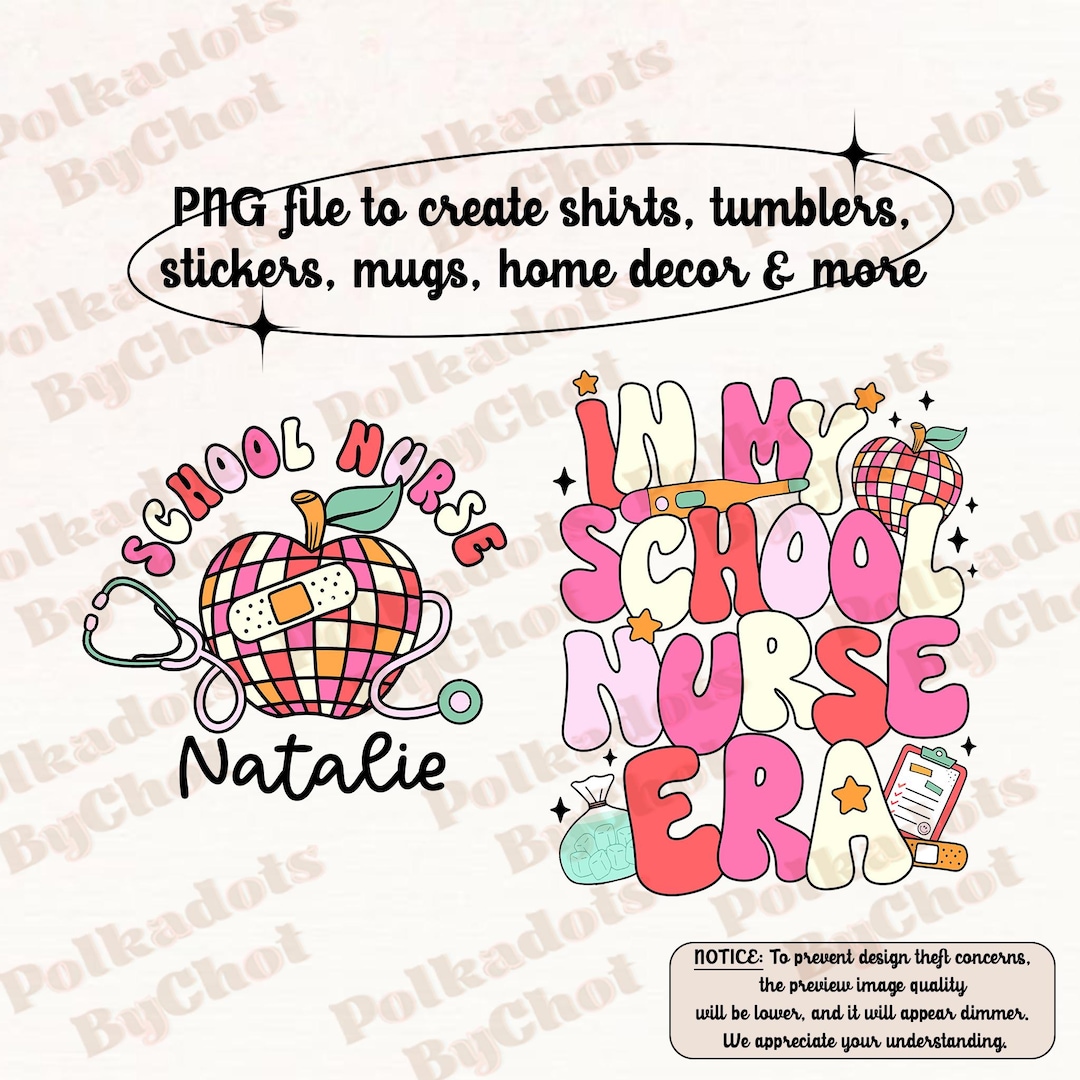 Personalized School Nurse Png, in My School Nurse Era Png, Pink Retro ...