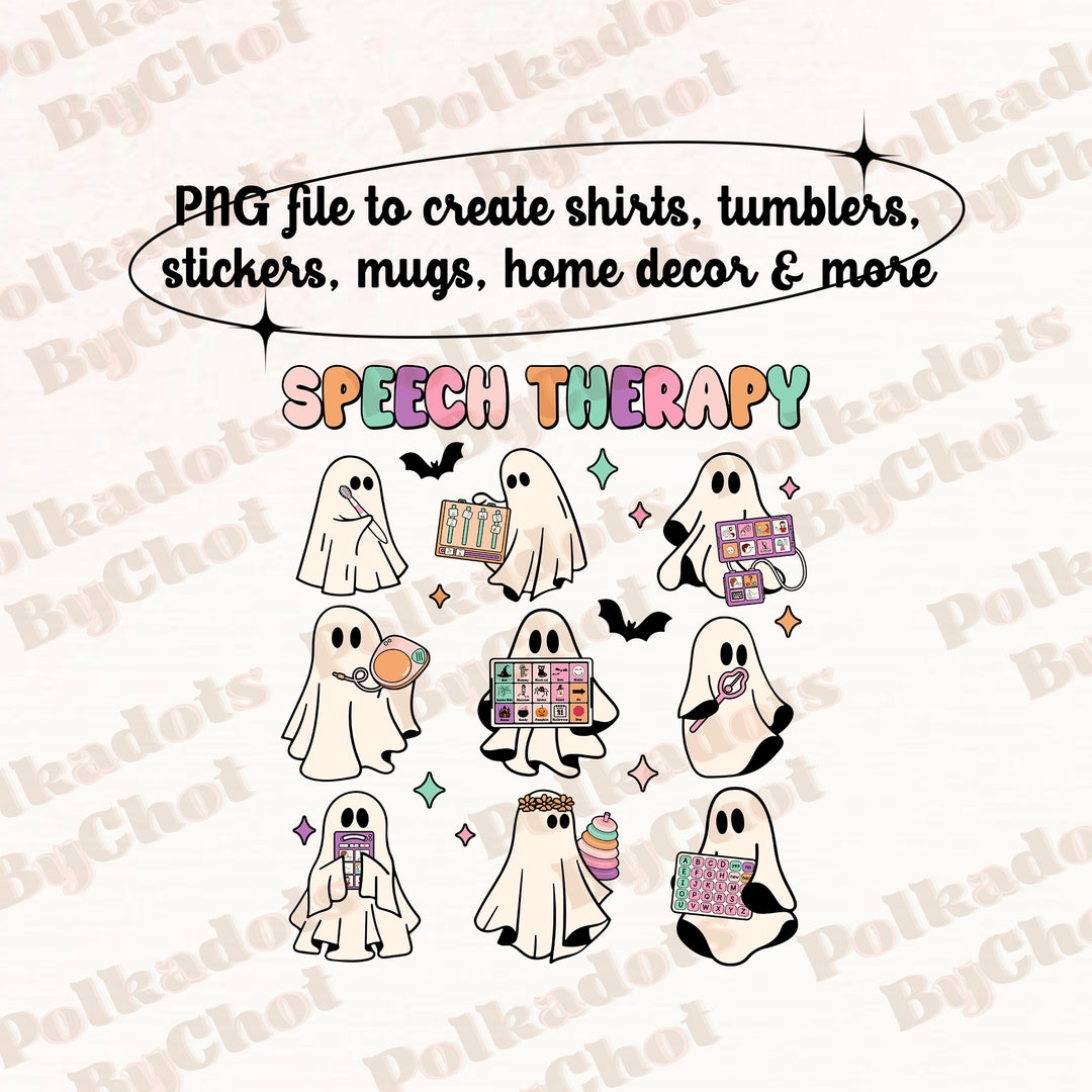 Speech Therapy Png, SLP Ghost Png, Speech Therapy Halloween Png, Speech ...