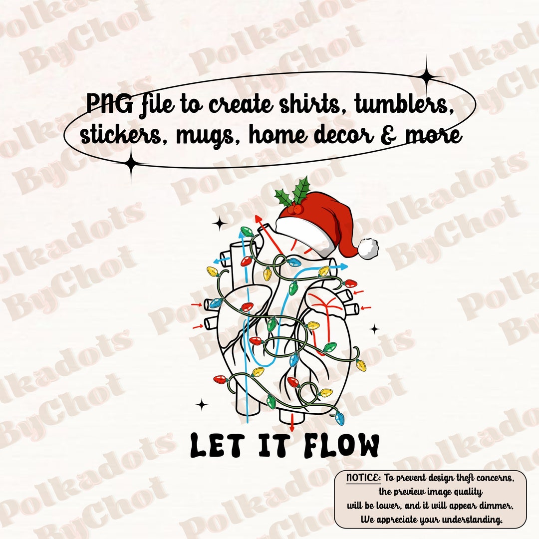 Christmas Cardiac Nurse Heart Anatomy Digitals, Xmas Cath Lab PNG CCU ...