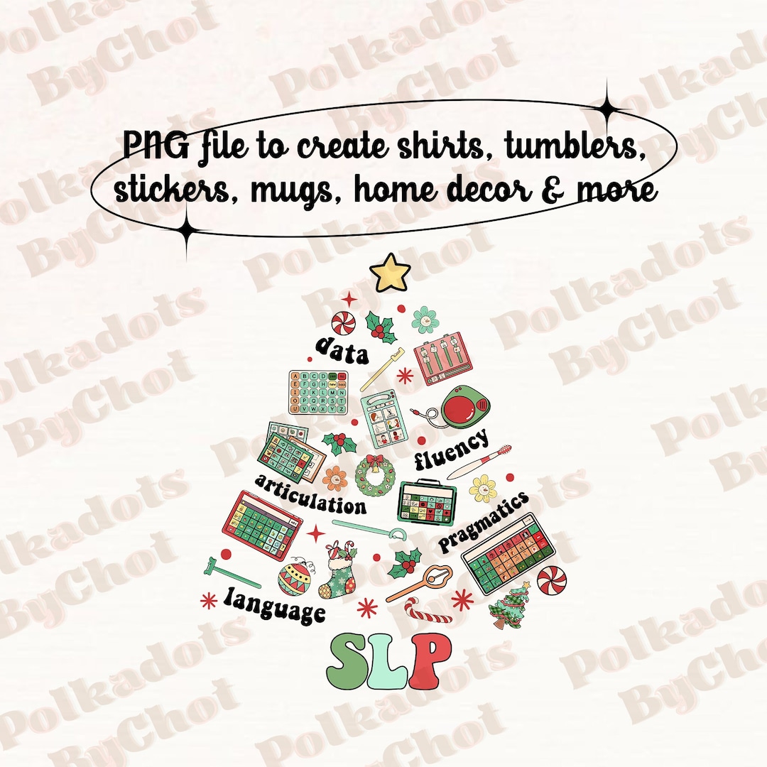 Speech Therapy Png, SLP Christmas Tree, Christmas Speech Therapy Png ...
