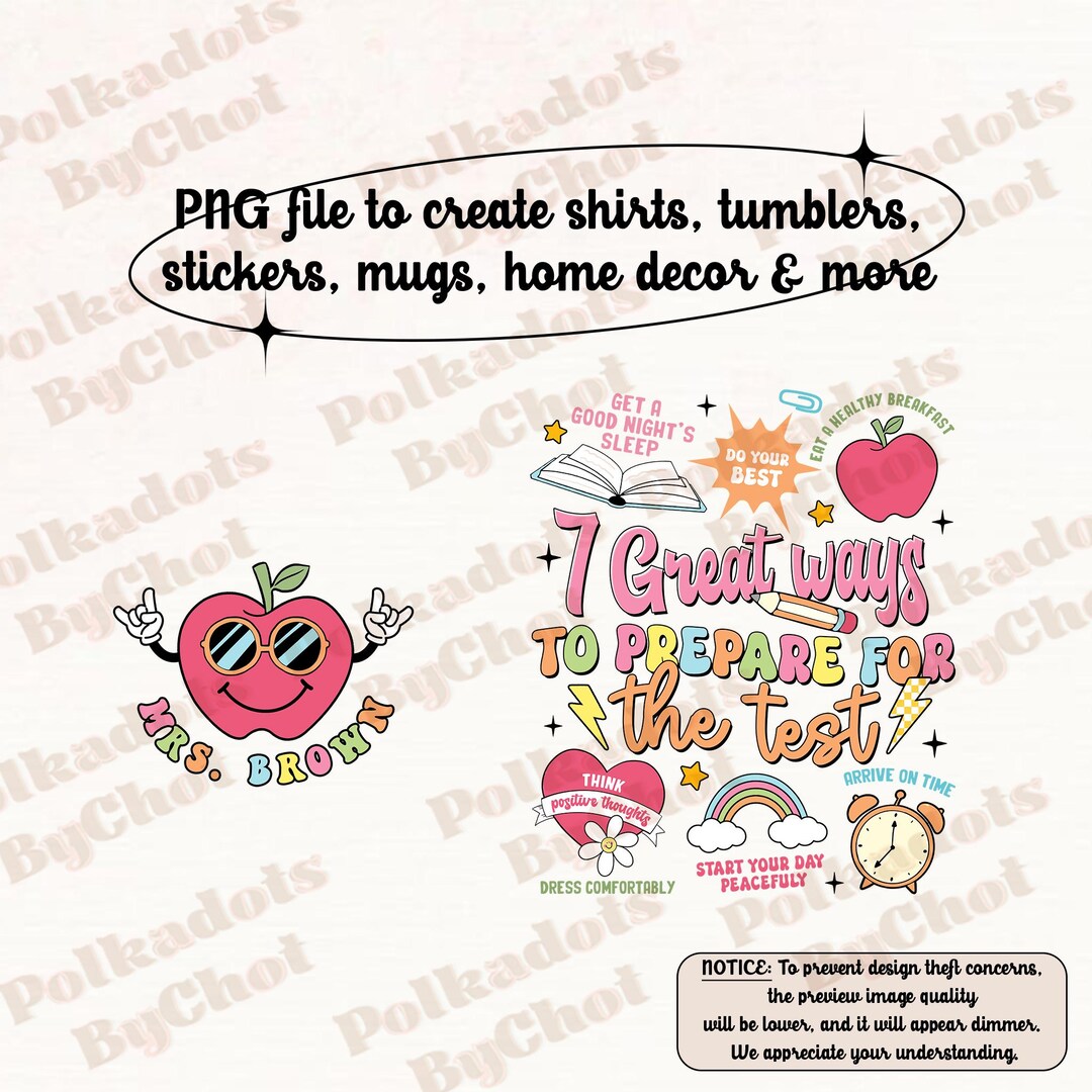 Personalized Teacher Test Day PNG, Testing Preparation PNG, State ...
