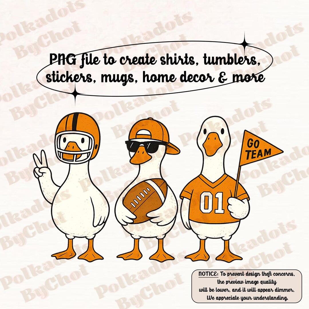 Funny Silly Goose Football Png, Fall Football Game Day Goose, Retro ...