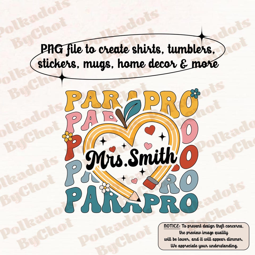 Personalized Paraprofessional Png With Pencil, Paraprofessional Gift ...