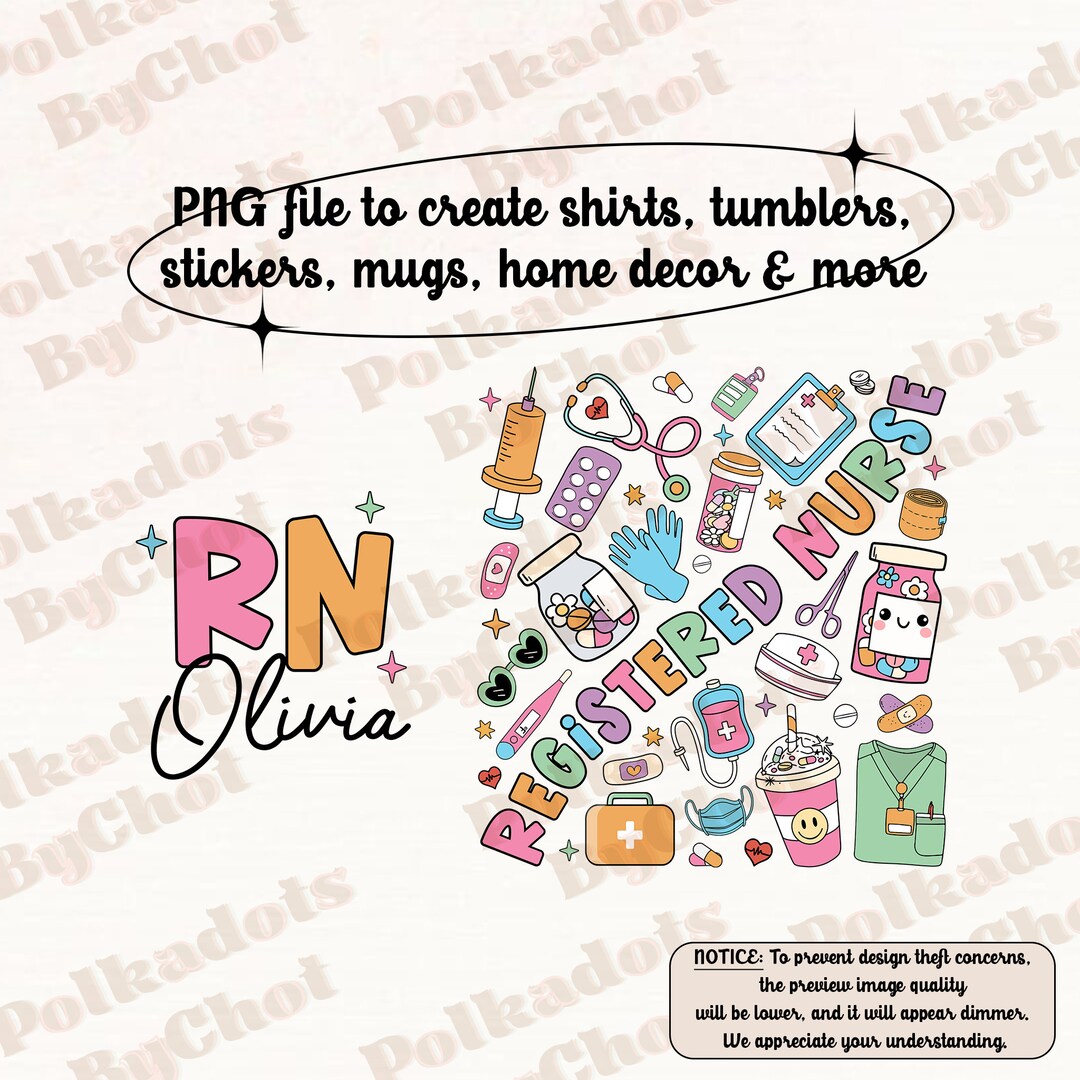 Registered Nurse, Personalized Name Nurse PNG, Nursing for Nurse, Gift ...