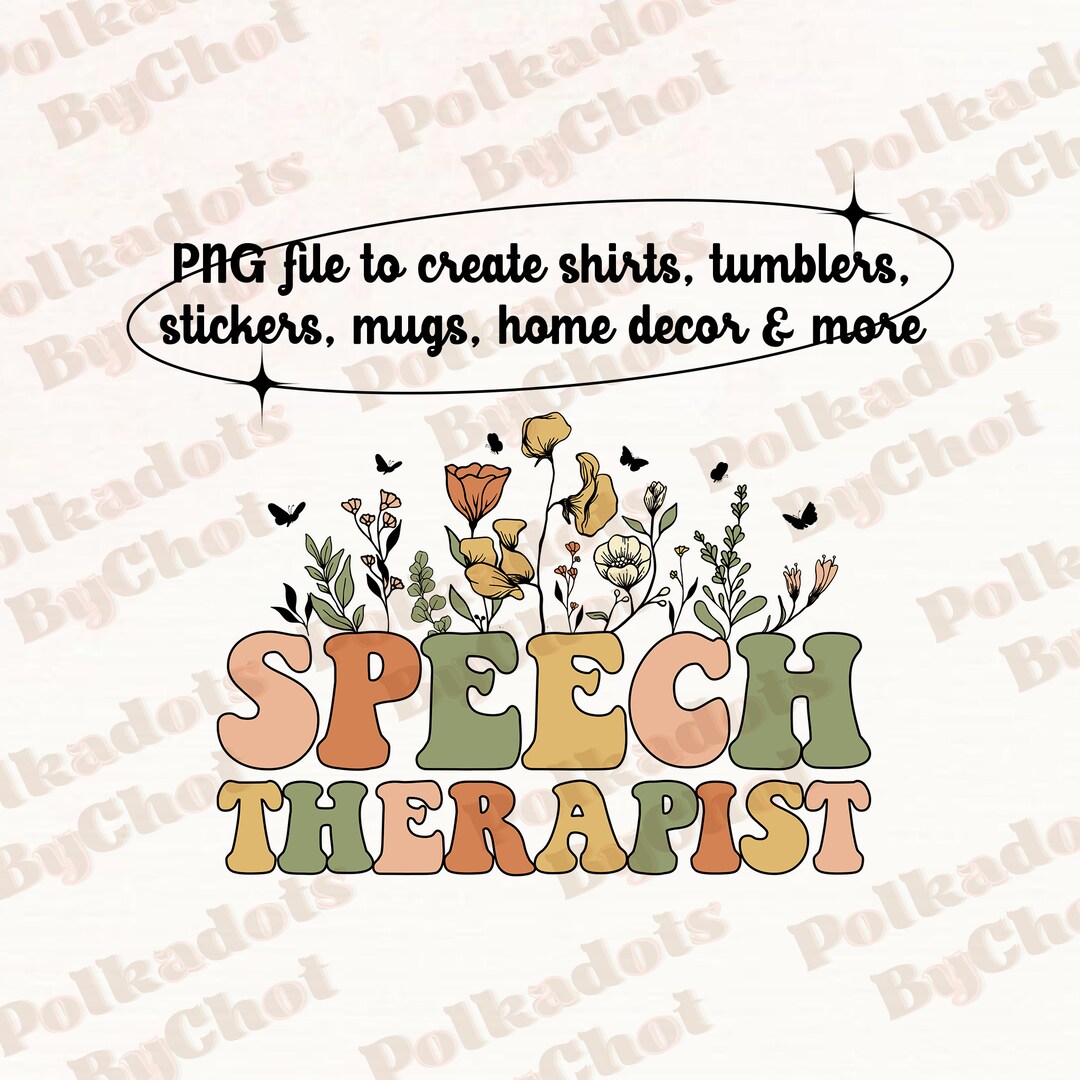 Speech Therapist Png, Wildflowers SLP, Speech Language Pathologist Gift ...