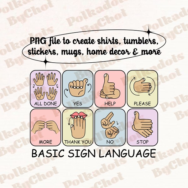 Basic Sign Language - Etsy