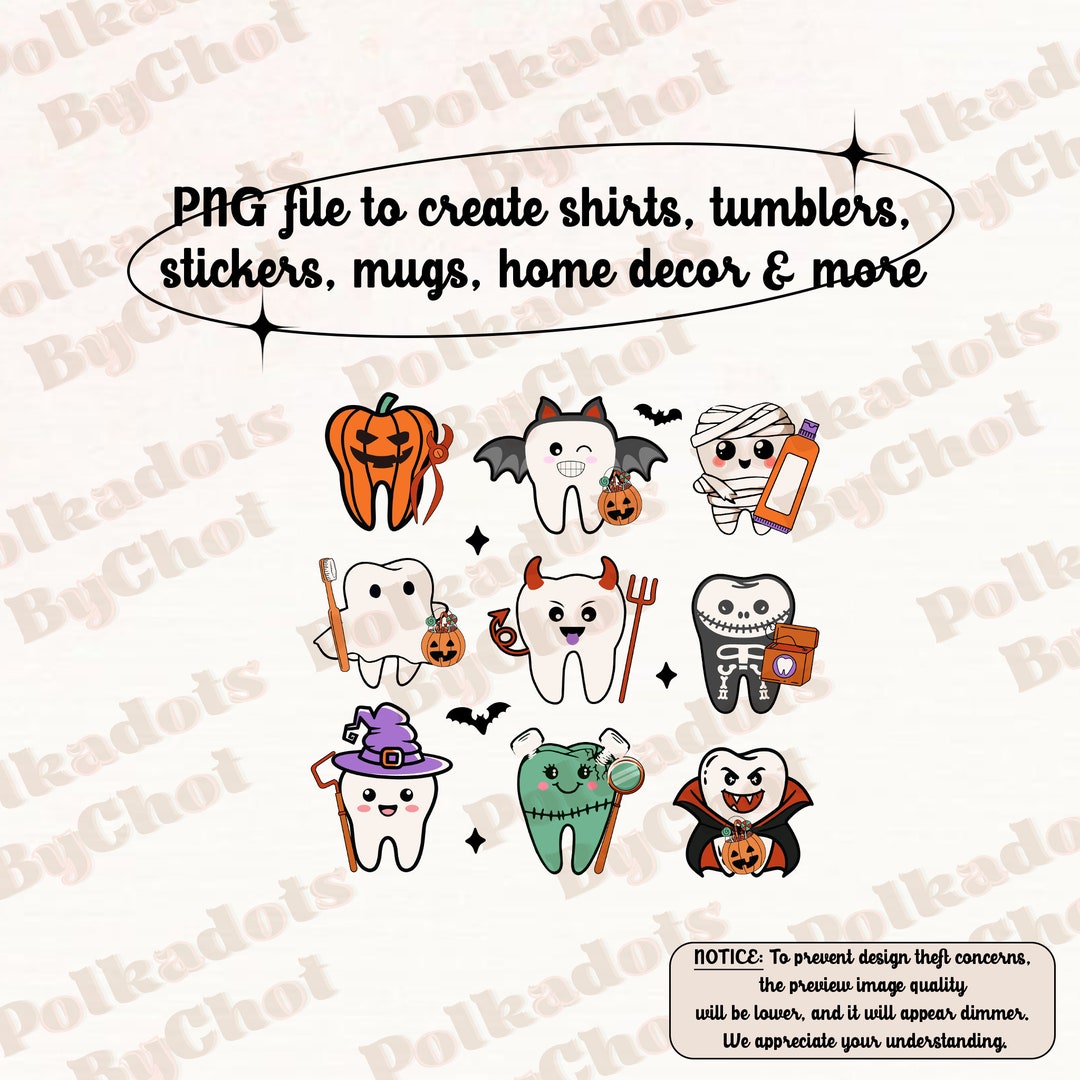 Dental Halloween PNG, Spooky Halloween Dentist PNG, Matching Halloween ...