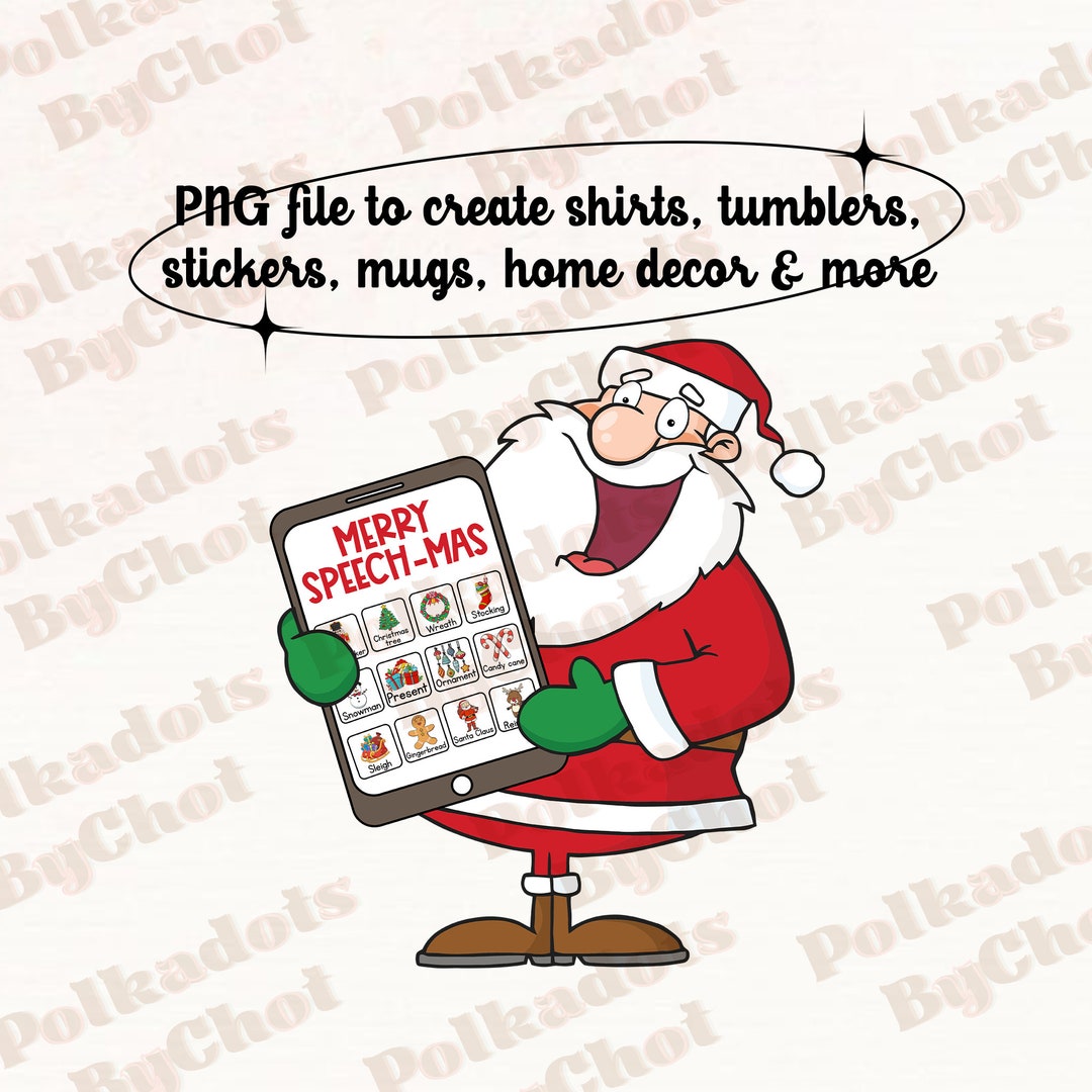 SLP Santa Squad Christmas Png, AAC Png, Xmas Speech Language ...