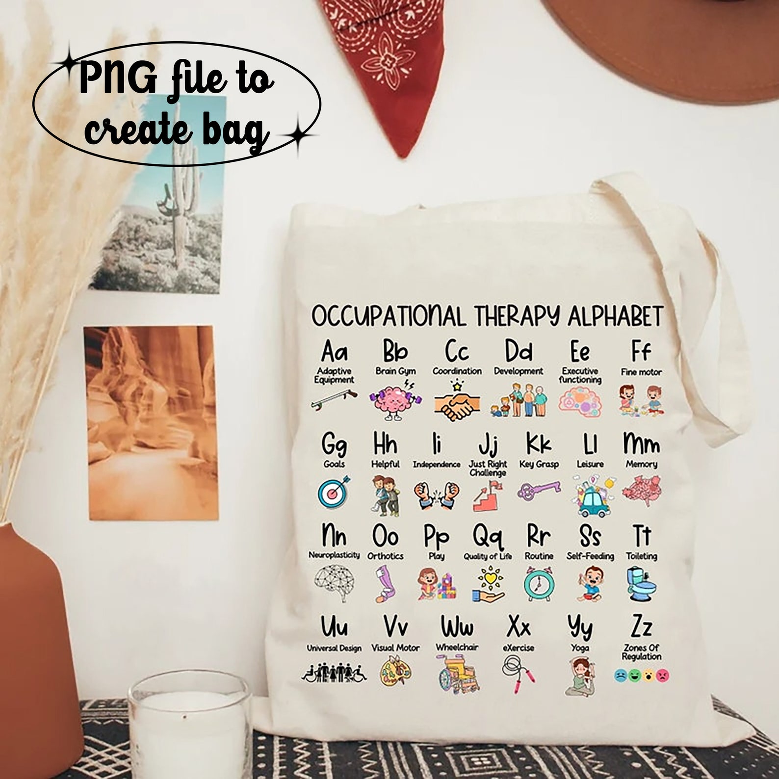 Occupational Therapy Alphabet PNG ABC of Occupational - Etsy