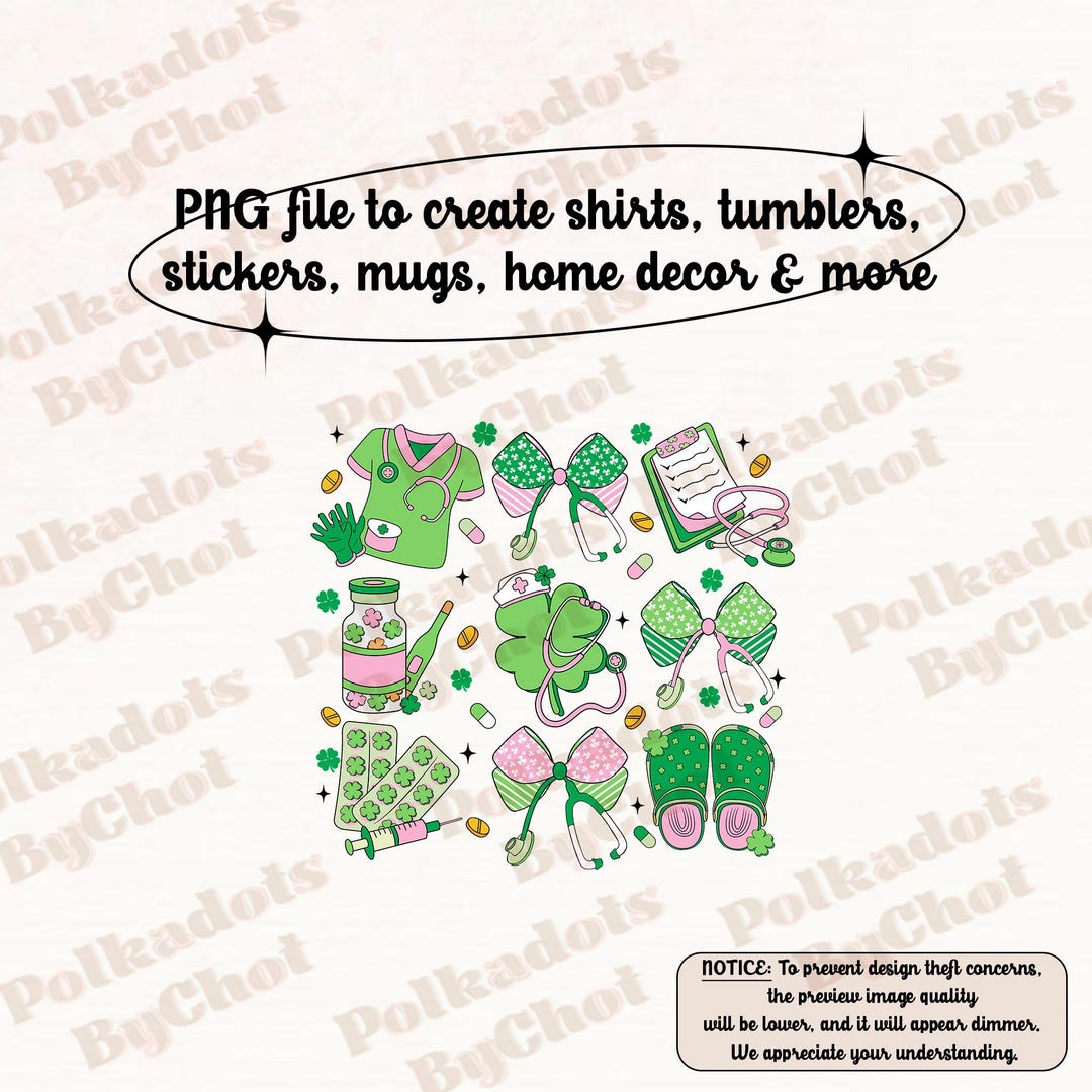 Patrick's Day Nurse Png, Nurse Conversation Shamrocks, Patrick's Day ...