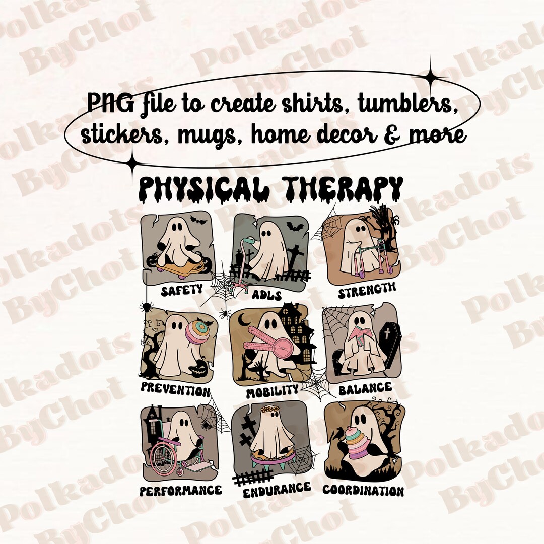 Halloween Physical Therapy Png PT Ghosts Png Physical - Etsy