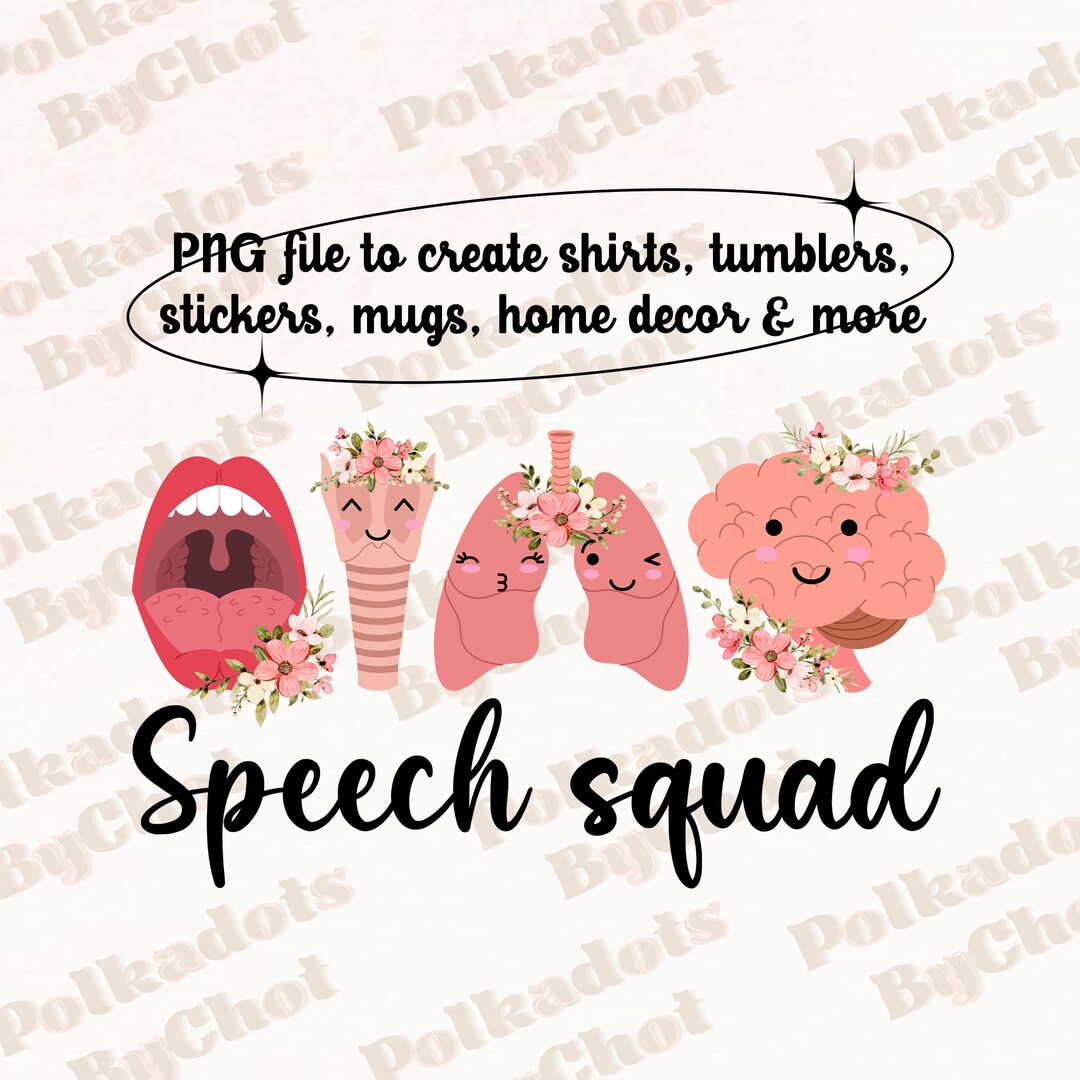 Speech Squad Floral SLP PNG, Slp AAC Png Speech Language Pathologist ...