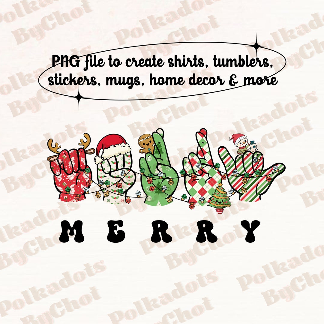 SL Christmas Png, Merry, Sign Language Christmas, Hand Language Xmas ...