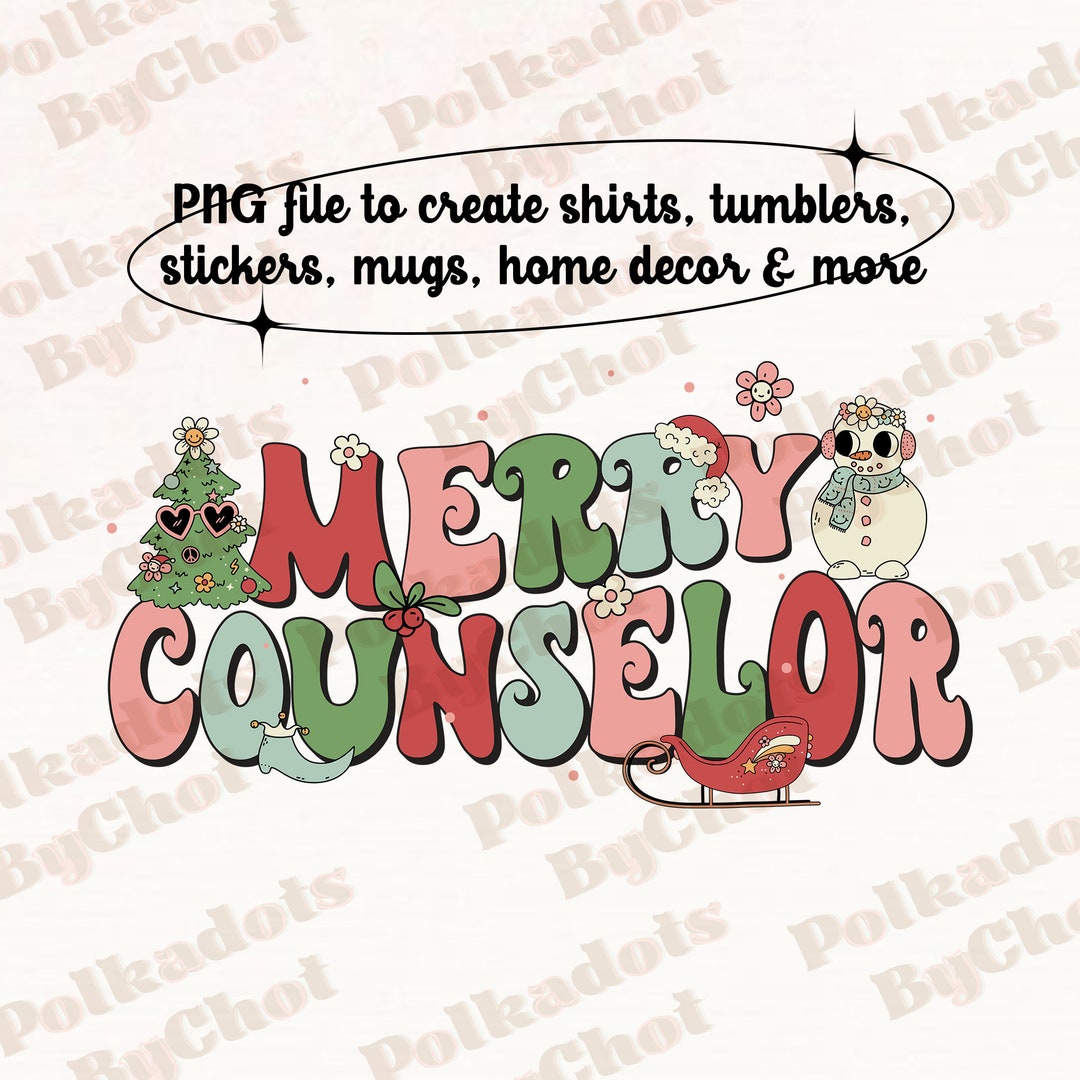 School Counselor Christmas Png School Counselor Pngmerry - Etsy