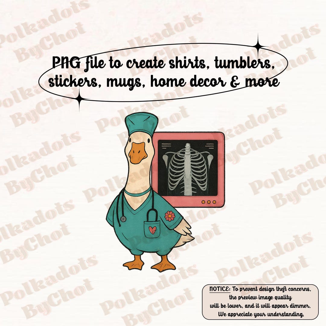 Funny Goose X-ray FAUX Png, Radiology Tech Png, Silly Goose Nurse Png ...