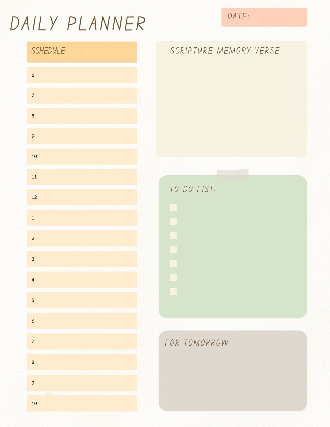 Daily Planner With Scripture Memory - Etsy