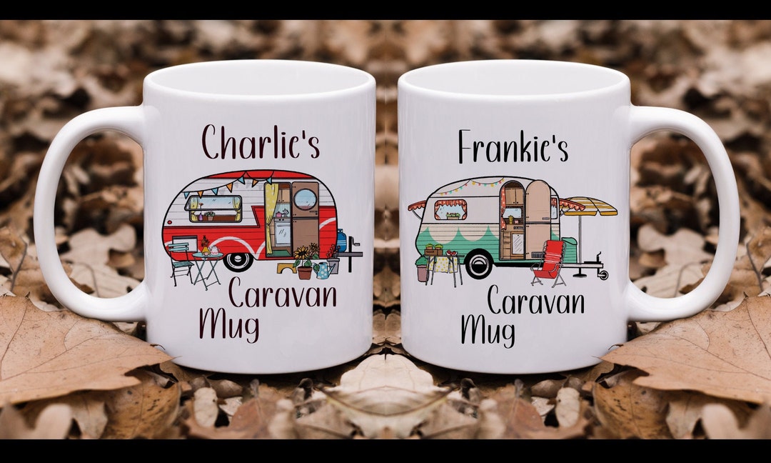 Coaster and Personalised Caravan Mug - Etsy UK