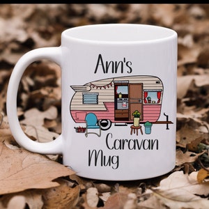 Coaster and Personalised Caravan Mug - Etsy UK