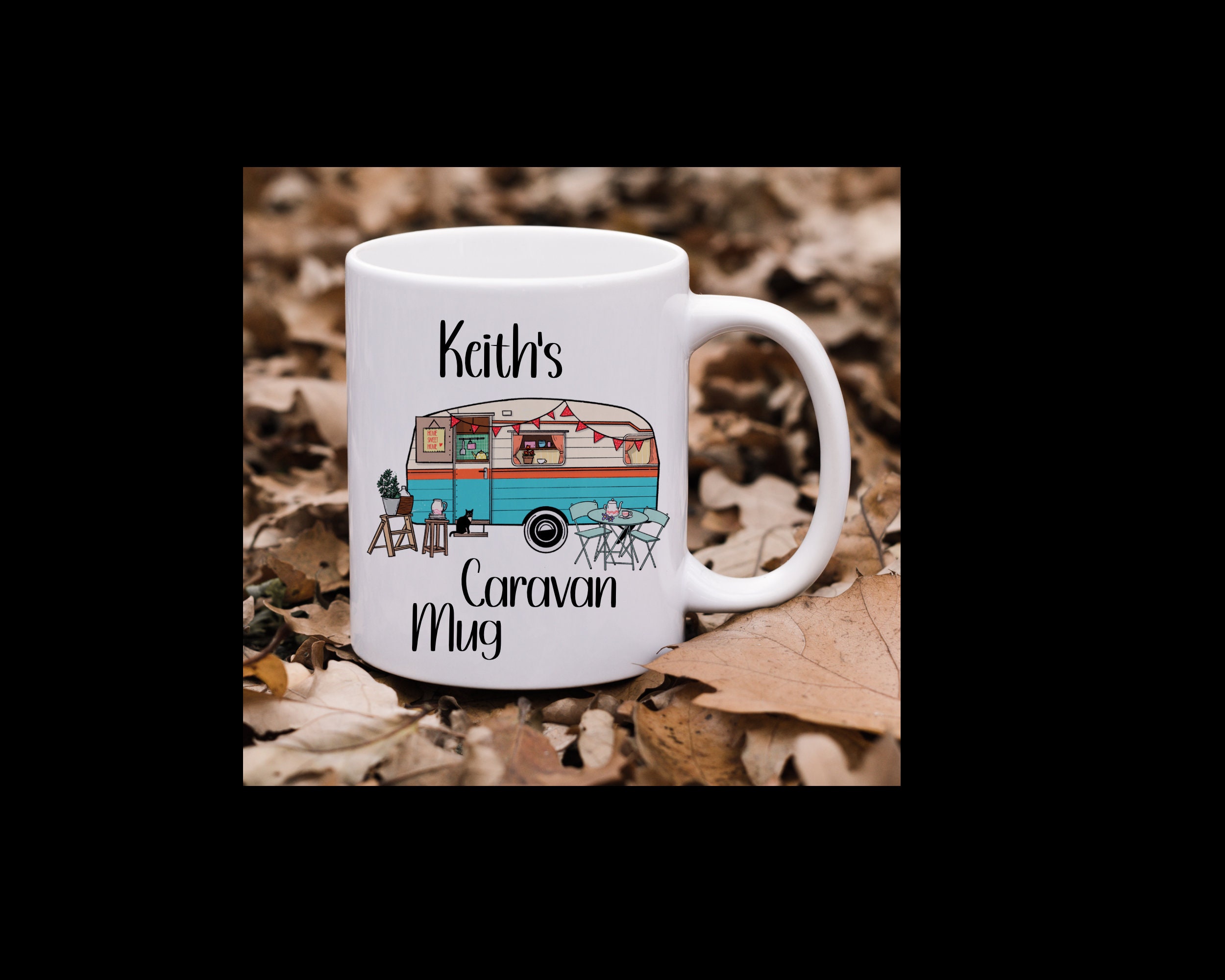 Coaster and Personalised Caravan Mug - Etsy UK