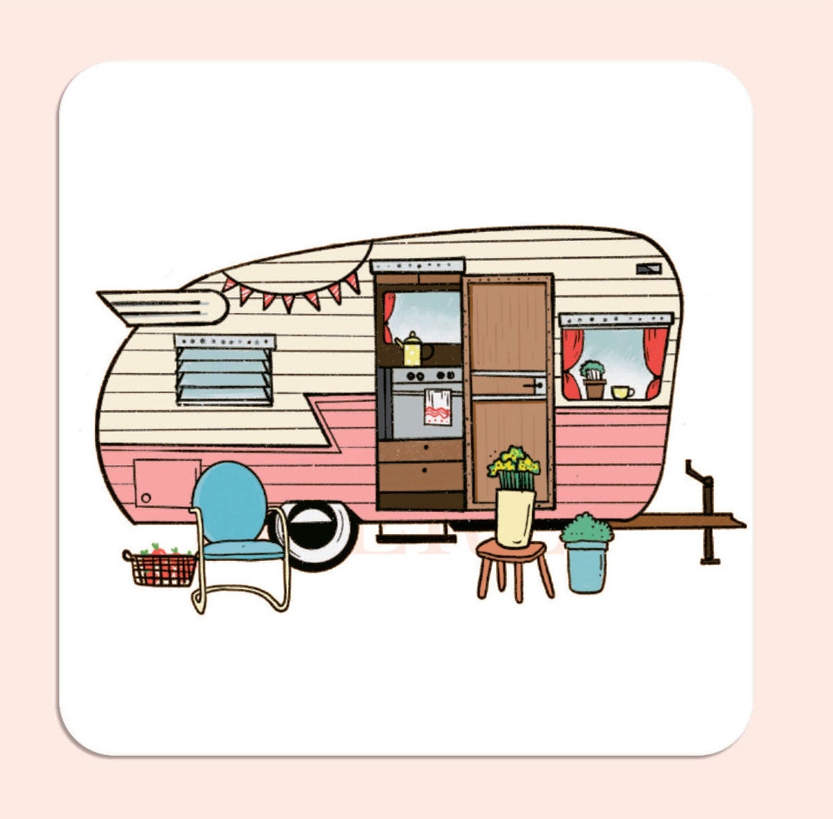 Coaster and Personalised Caravan Mug - Etsy UK