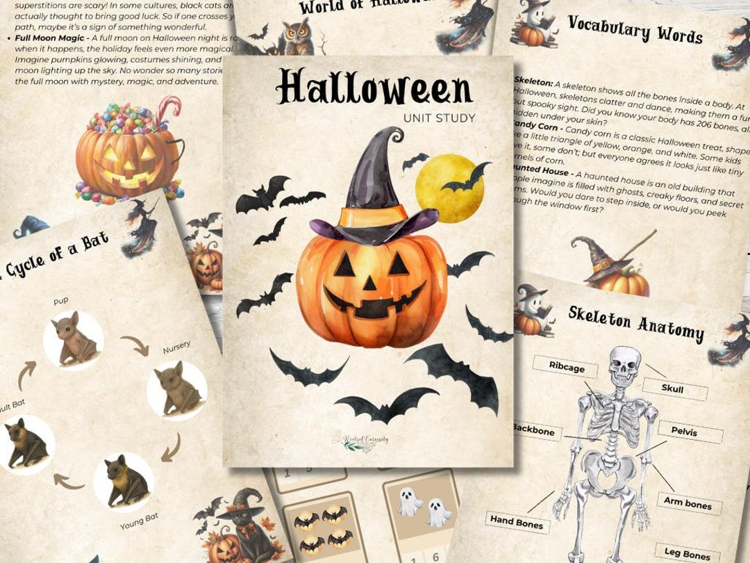 Halloween Unit Study - Spooky Study for Kids, Autumn Season, Homeschool ...