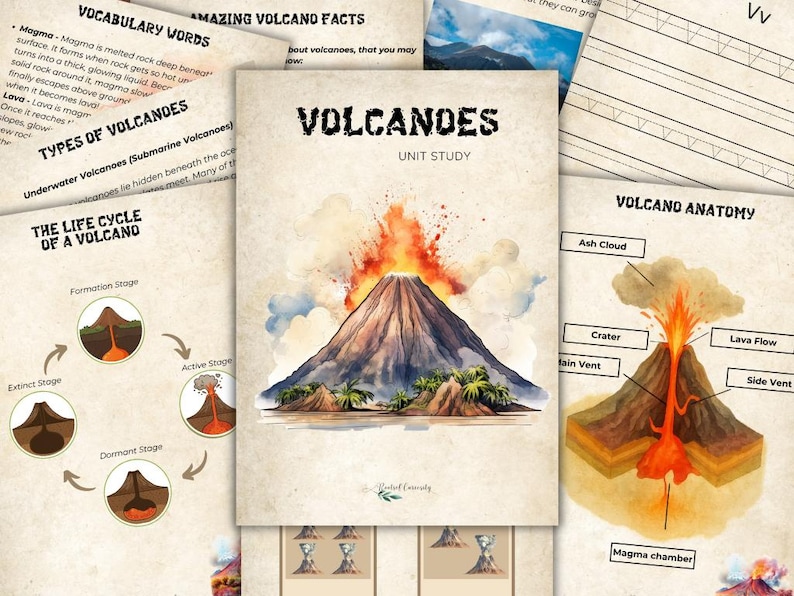 Volcanoes Unit Study for Kids Who Love Science, Homeschool / Classroom ...