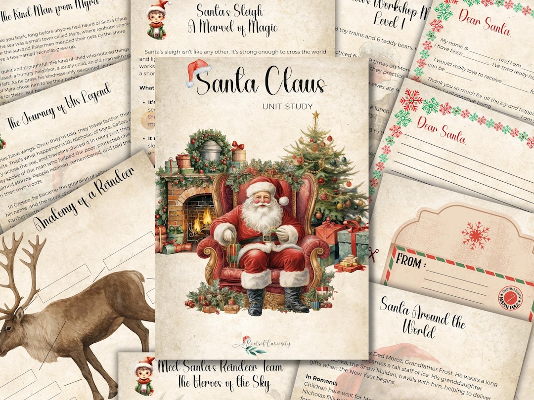 Estudo sobre o Papai Noel para crianças | Atividades de Natal ...