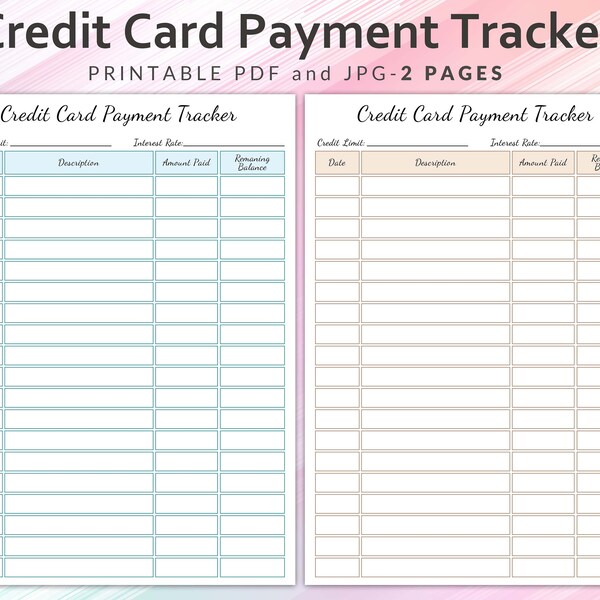 Credit Payment Spreadsheet - Etsy